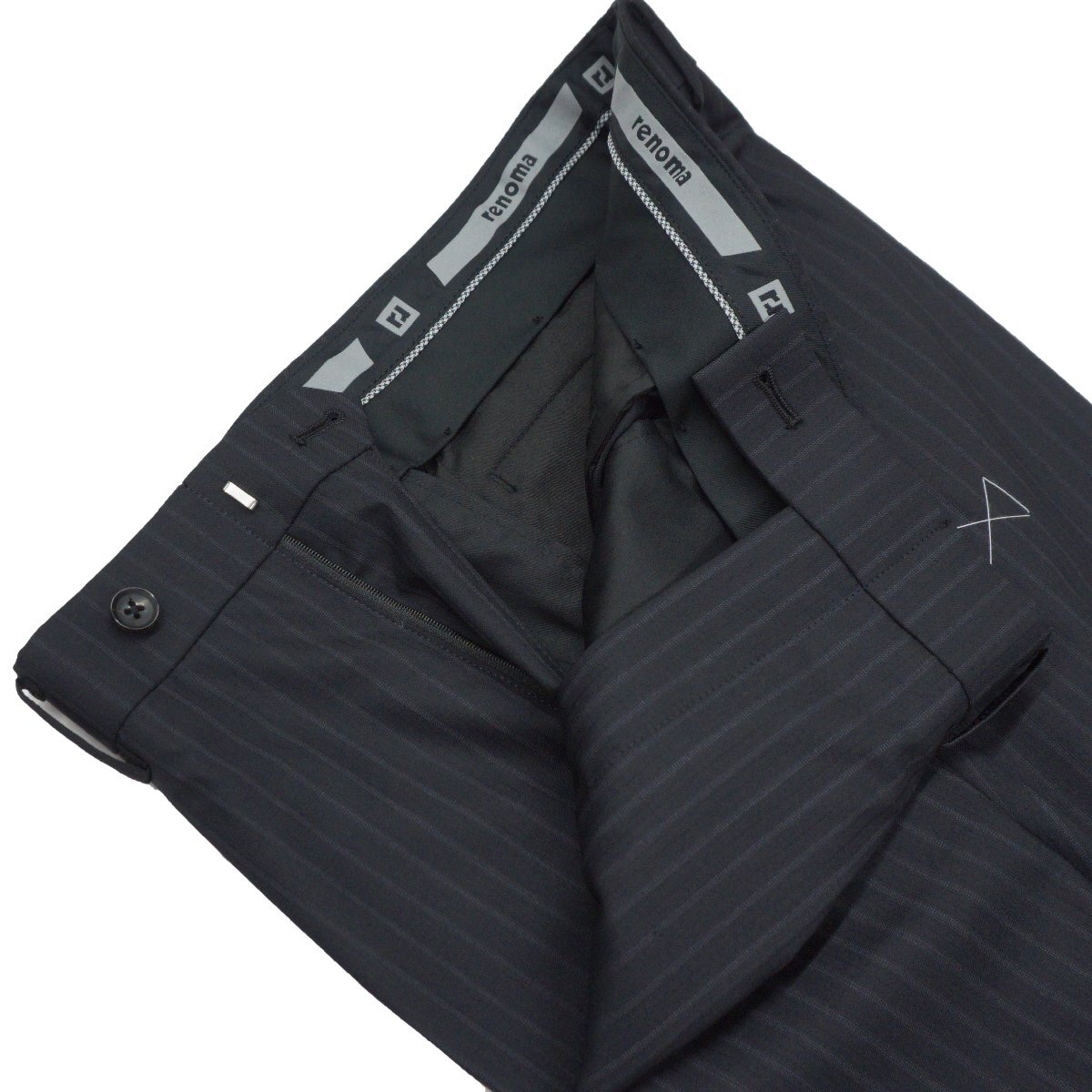 【樂淘letao】日本代購代標第一品牌－【 レノマパリス 】春夏スーツ ★ 濃紺縞・お台場仕立・センターベント ★ ワンタックパンツ ★ super100's 毛100％ ★ AB5 170 ...