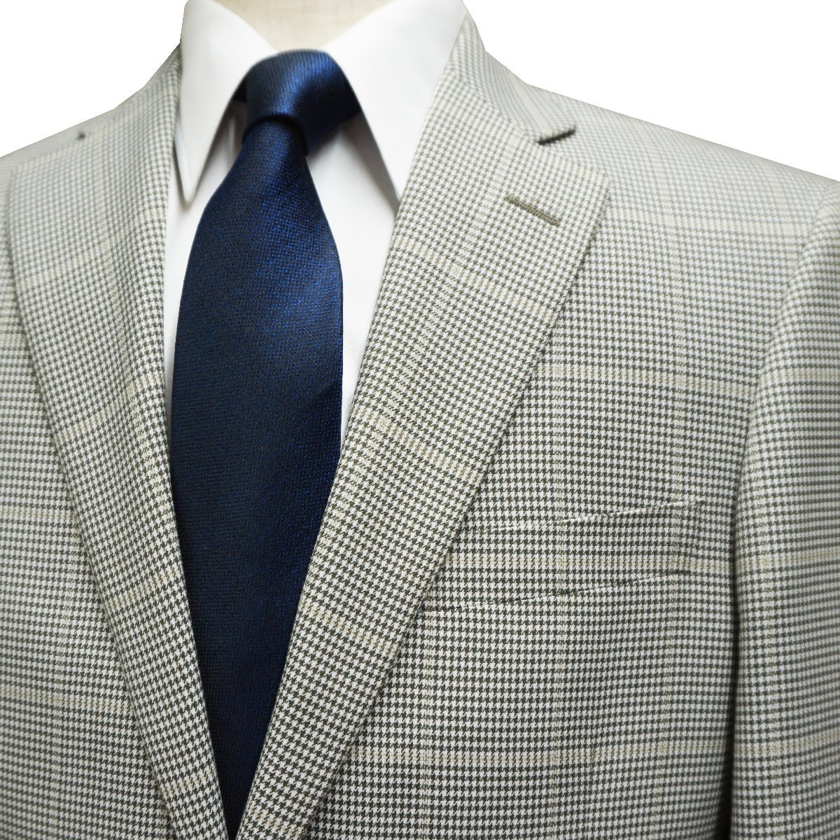 Yahoo!オークション - 【 春夏ジャケット 】明るいグリーングレー千鳥+...