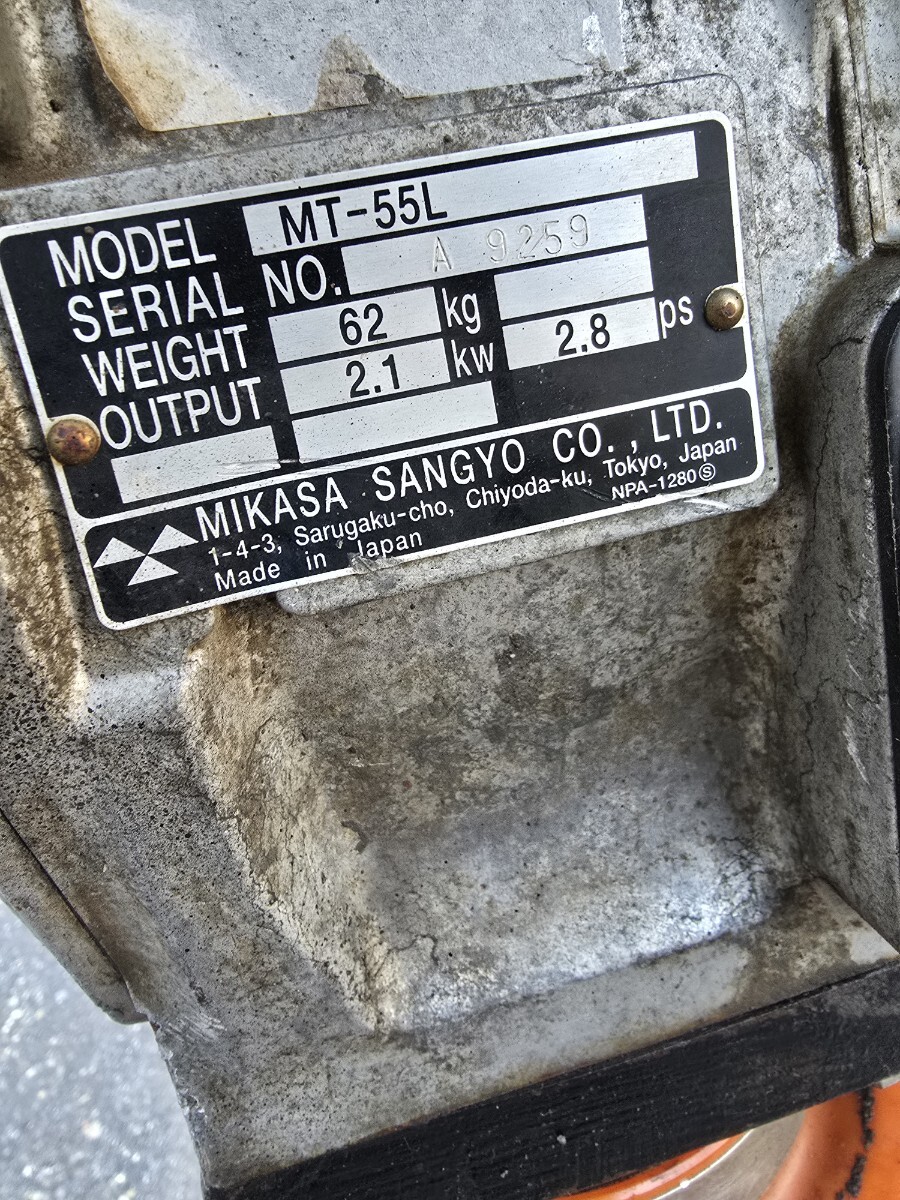 Yahoo!オークション - MIKASA MT-55L タンピングランマー 三笠 重量62k...