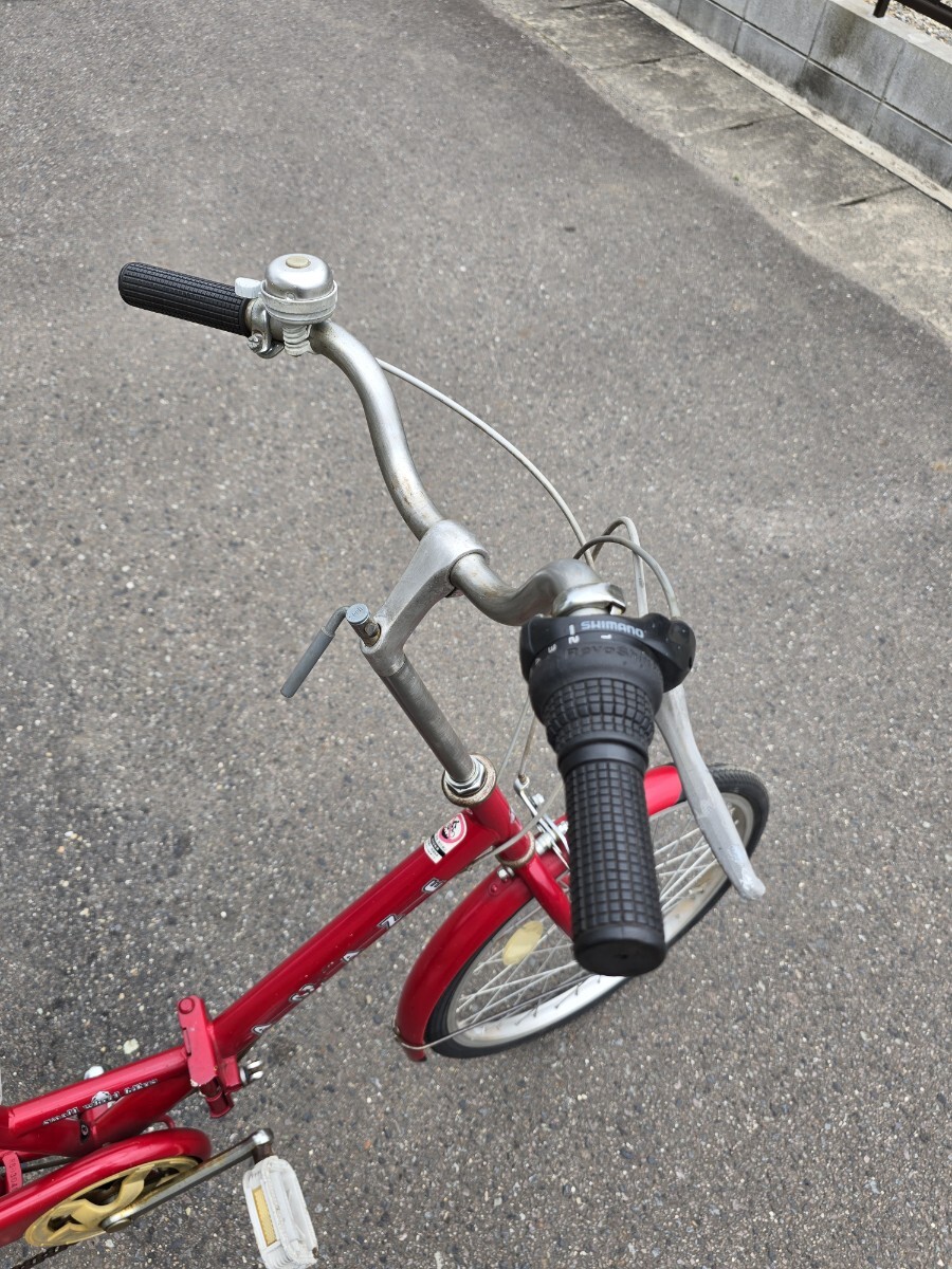 Yahoo!オークション - AMAZE 折りたたみ自転車 20インチ 6ギア 赤 後ろ...