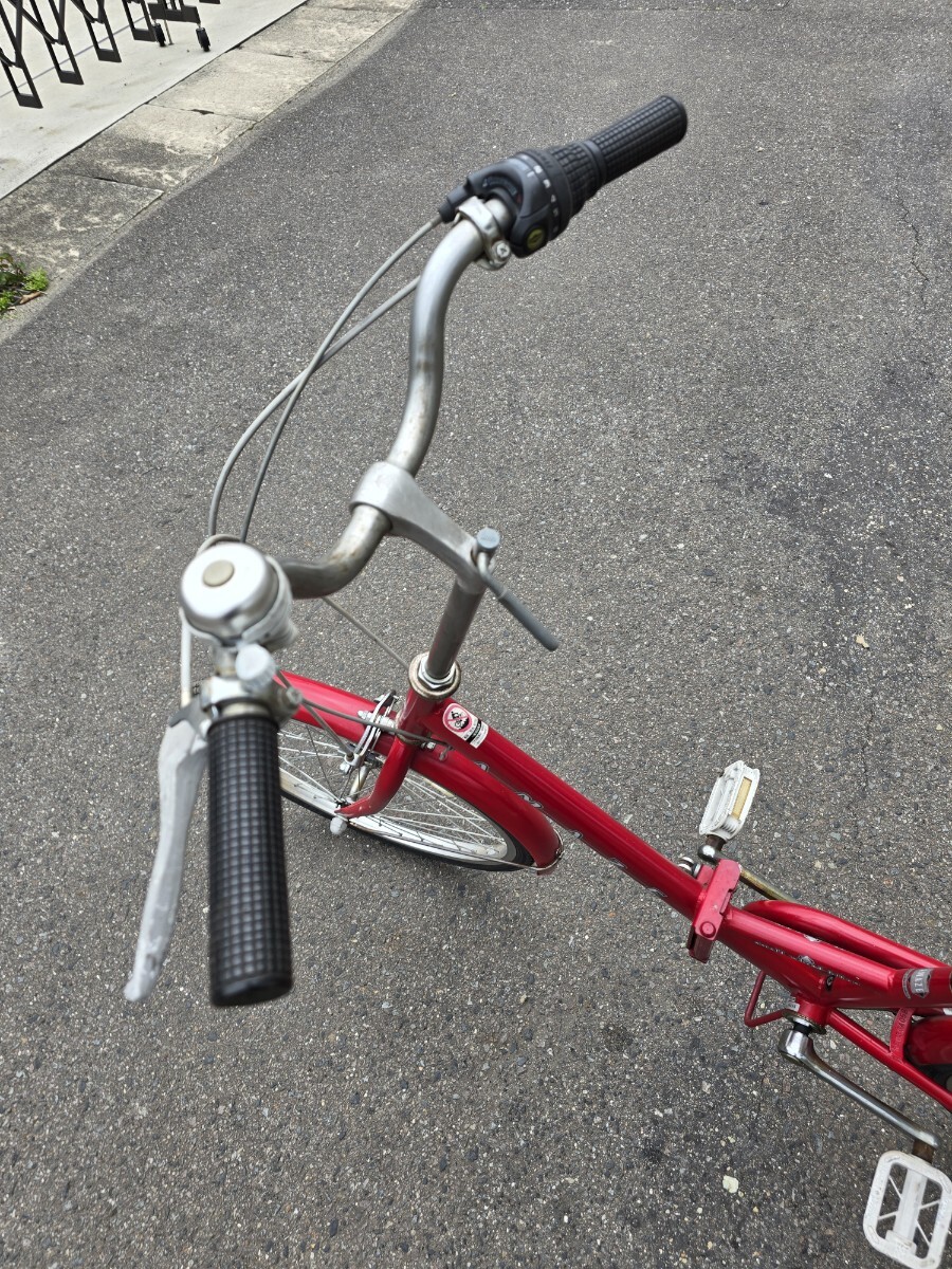 Yahoo!オークション - AMAZE 折りたたみ自転車 20インチ 6ギア 赤 後ろ...