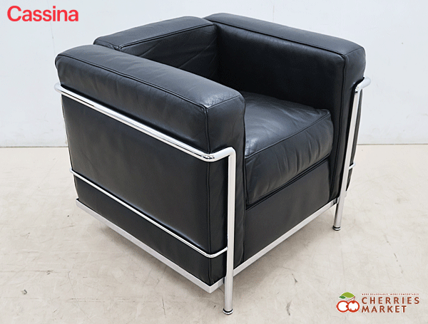 Yahoo!オークション - Cassina カッシーナ LC2 黒総革 1Pソファ/1人掛...