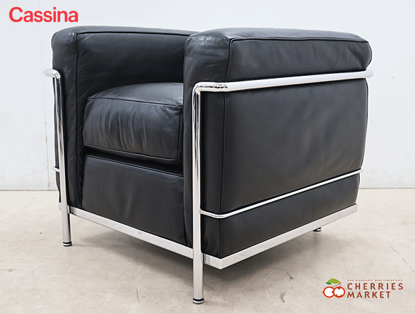 Yahoo!オークション - Cassina カッシーナ LC2 黒総革 1Pソファ/1人掛...