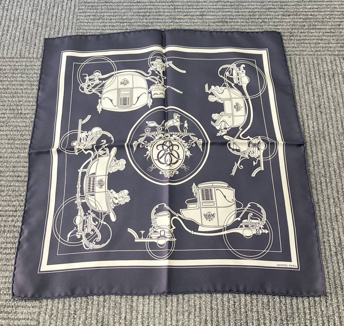 Yahoo!オークション - #1587 HERMES エルメス ハンカチ ハンカチーフ ...