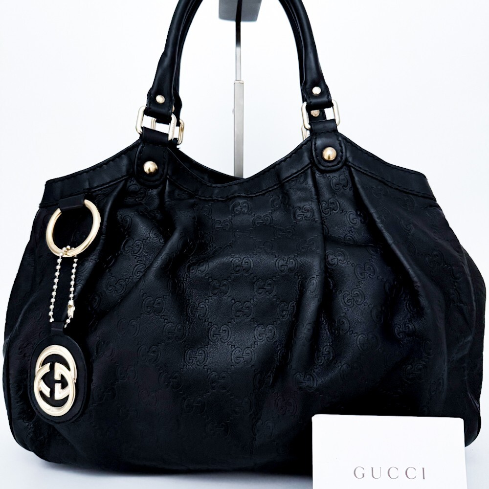 1円 超 最高級ライン GUCCI グッチ シマ インターロッキング エンボス トートバッグ ビジネス A4 メンズ レディース レザー ブラック(かばん、バッグ)｜売買されたオークション情報 ...