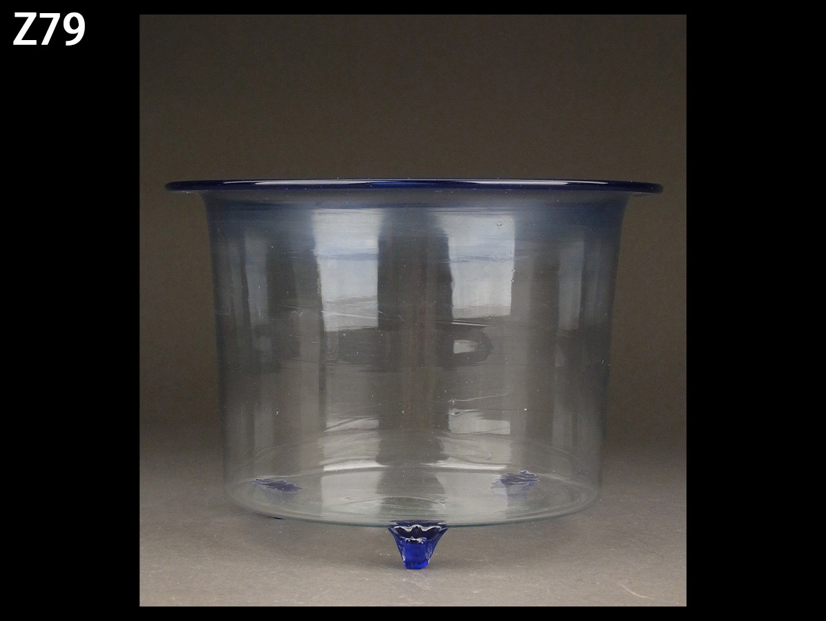 Yahoo!オークション - Z79 大正～昭和初期 青縁 三つ足 金魚鉢/ウラン...