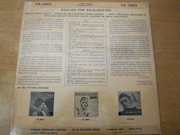 Yahoo!オークション - L7-328＜LP/UK盤＞Ballads For Backgrounds - Th...