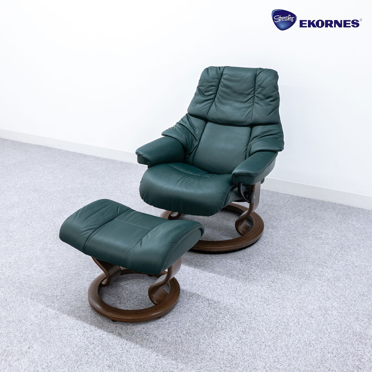展示品 EKORNES エコーネス Stressless Reno Classic ストレスレス レノ クラシック リクライニング チェア オットマン付き 定価44万(その他のフレーム)｜売買 ...