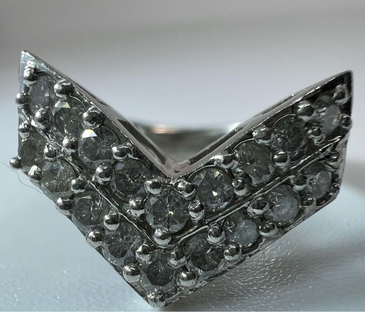 Yahoo!オークション - 1円 Pt900 リング ダイヤモンド 0.49ct 6.17g 12...