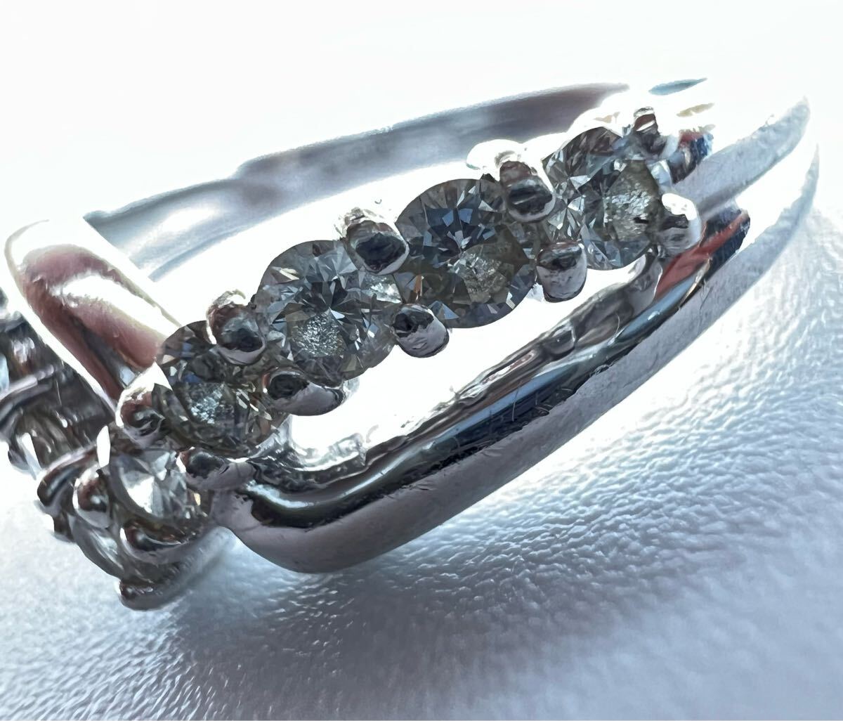 Yahoo!オークション - 1円 Pt900 リング ダイヤモンド 0.5ct 4.42g 11...