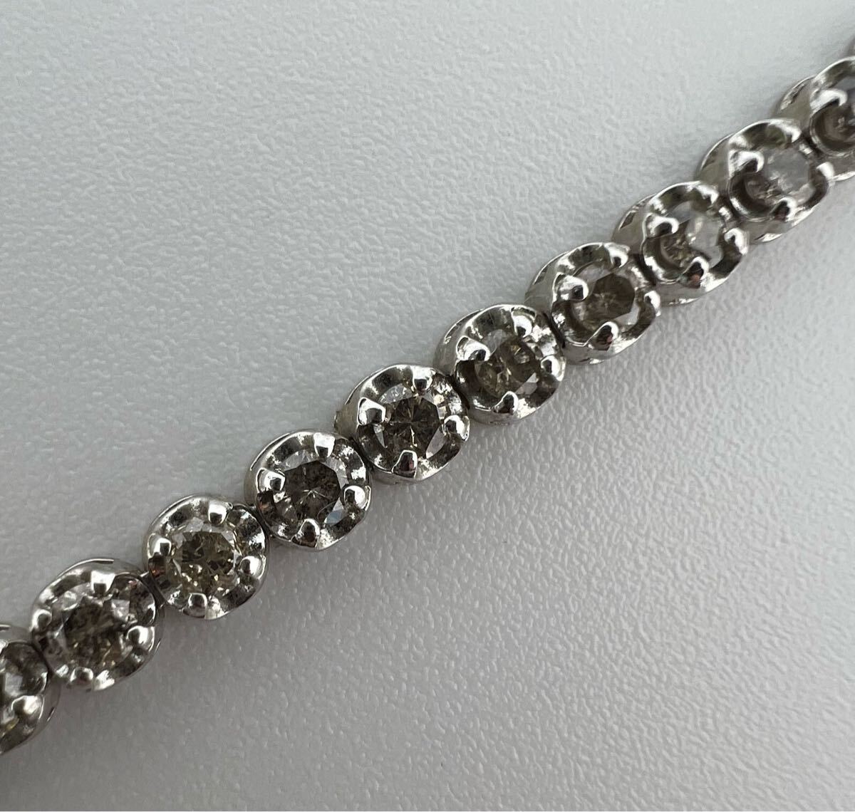 Yahoo!オークション - 1円 K18WG テニスブレスレット ブレスレット ダ...