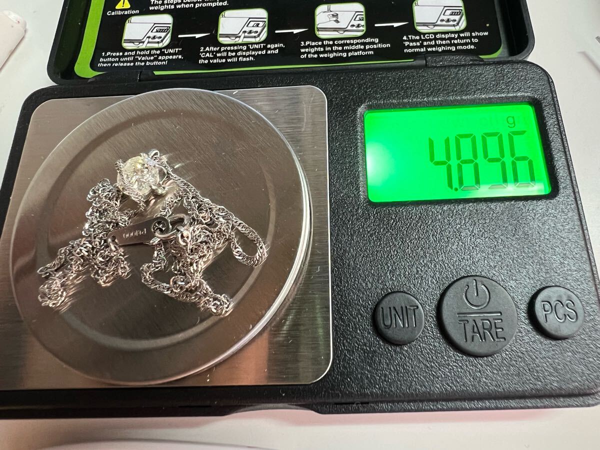 Yahoo!オークション - 1円 Pt1000 Pt ネックレス ダイヤモンド 1ct 4.8...