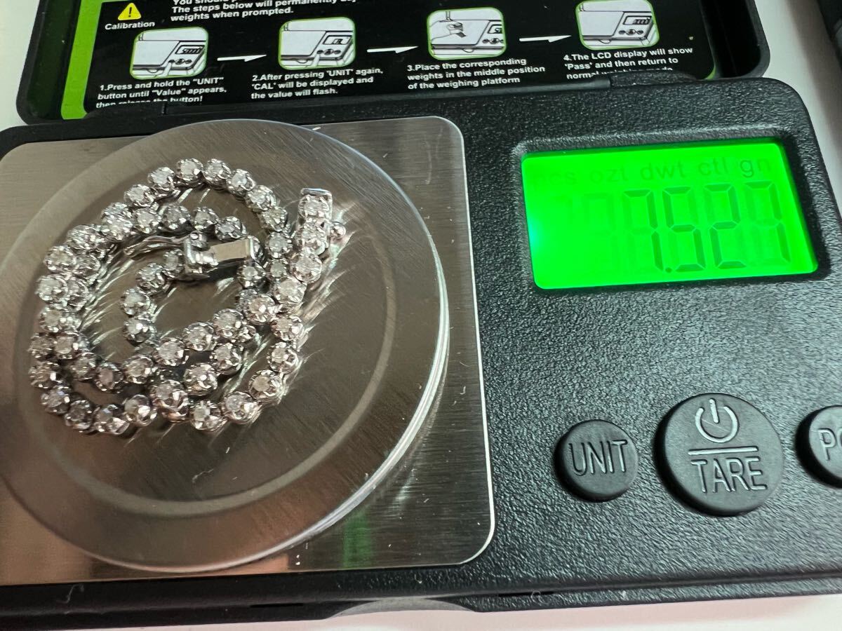 Yahoo!オークション - 1円 K18WG ブレスレット テニスブレスレット ダ...