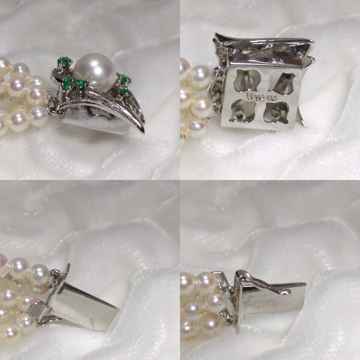 Yahoo!オークション - 【TASAKI エメラルド K14 5連】アコヤ真珠 3.5-4...