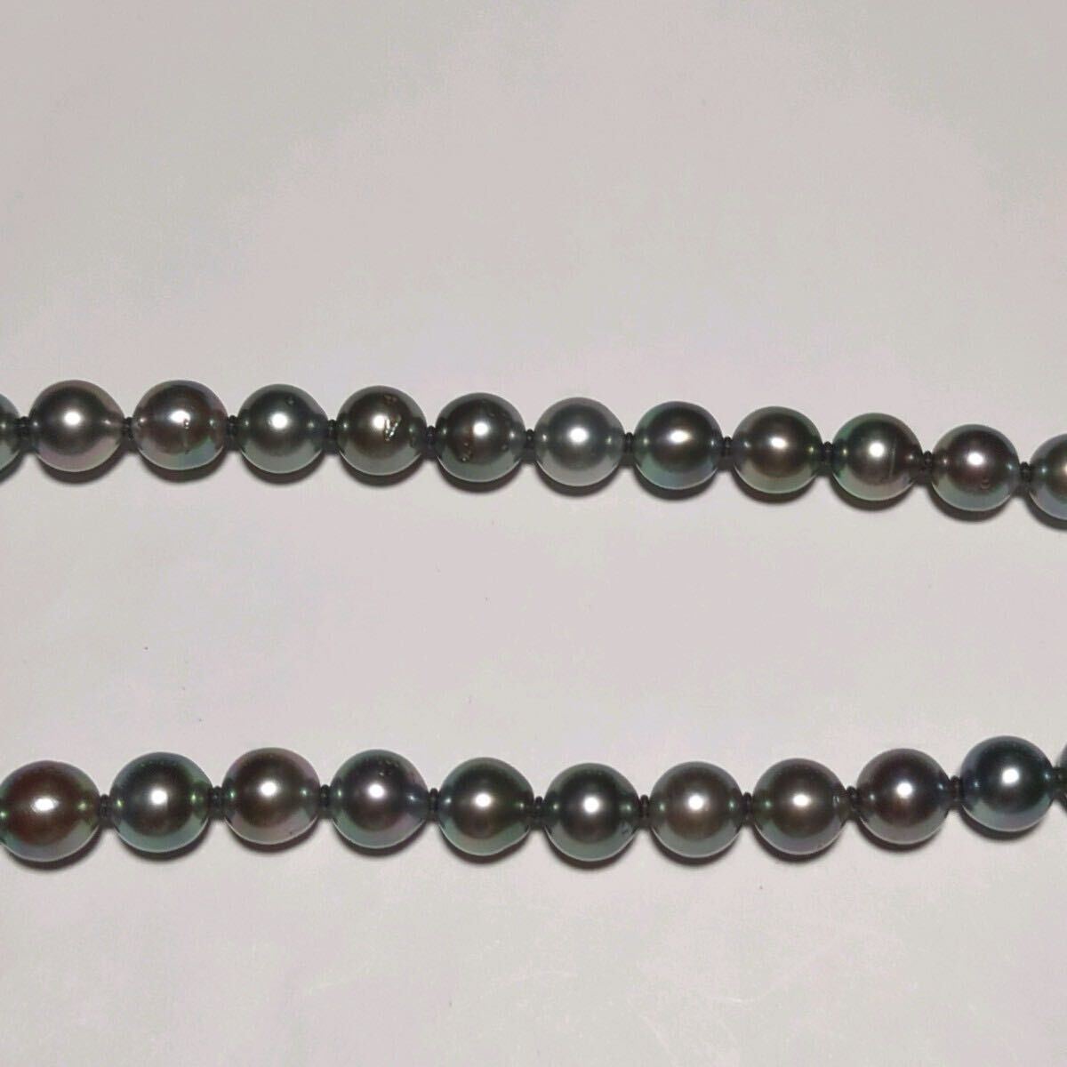 Yahoo!オークション - 【黒蝶 健勝苑 テリ最高】真珠 8.0-10.5mm 47cm ...