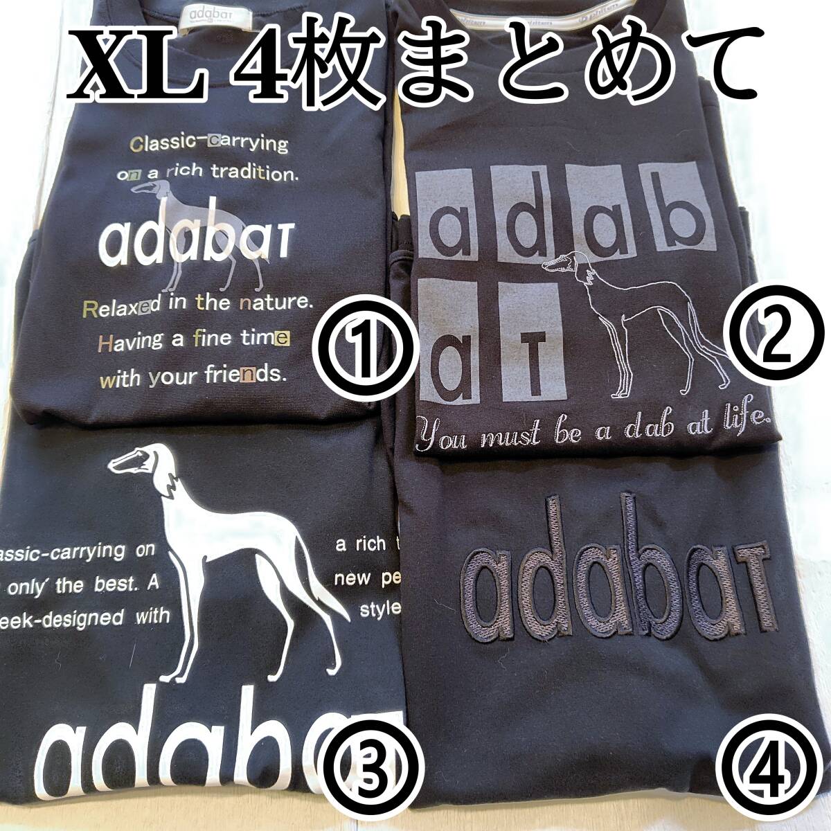 Yahoo!オークション - 大きいサイズXL ADABAT アダバット Tシャツ4枚セ...
