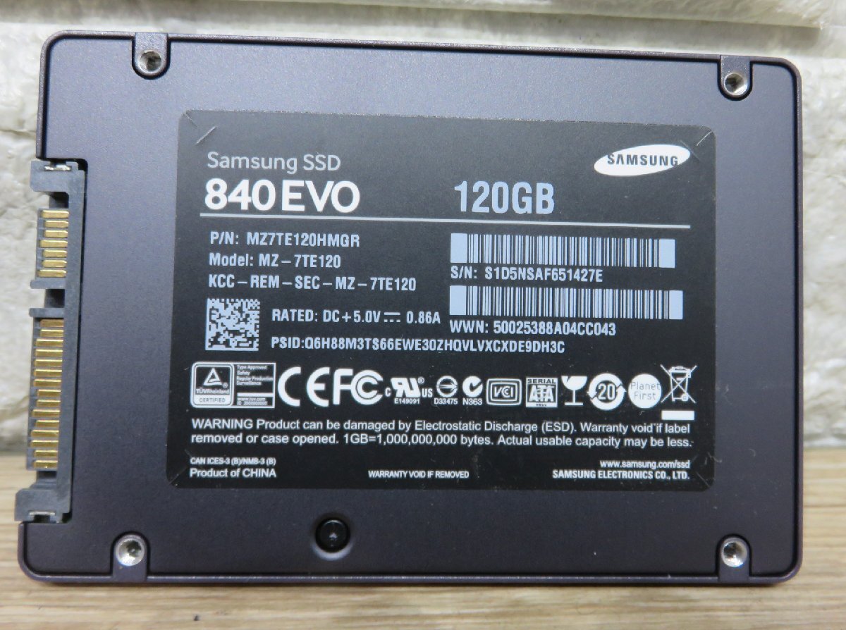 Yahoo!オークション - ≪中古品≫Samsung SSD 120G 840Evo 2台[t2506...