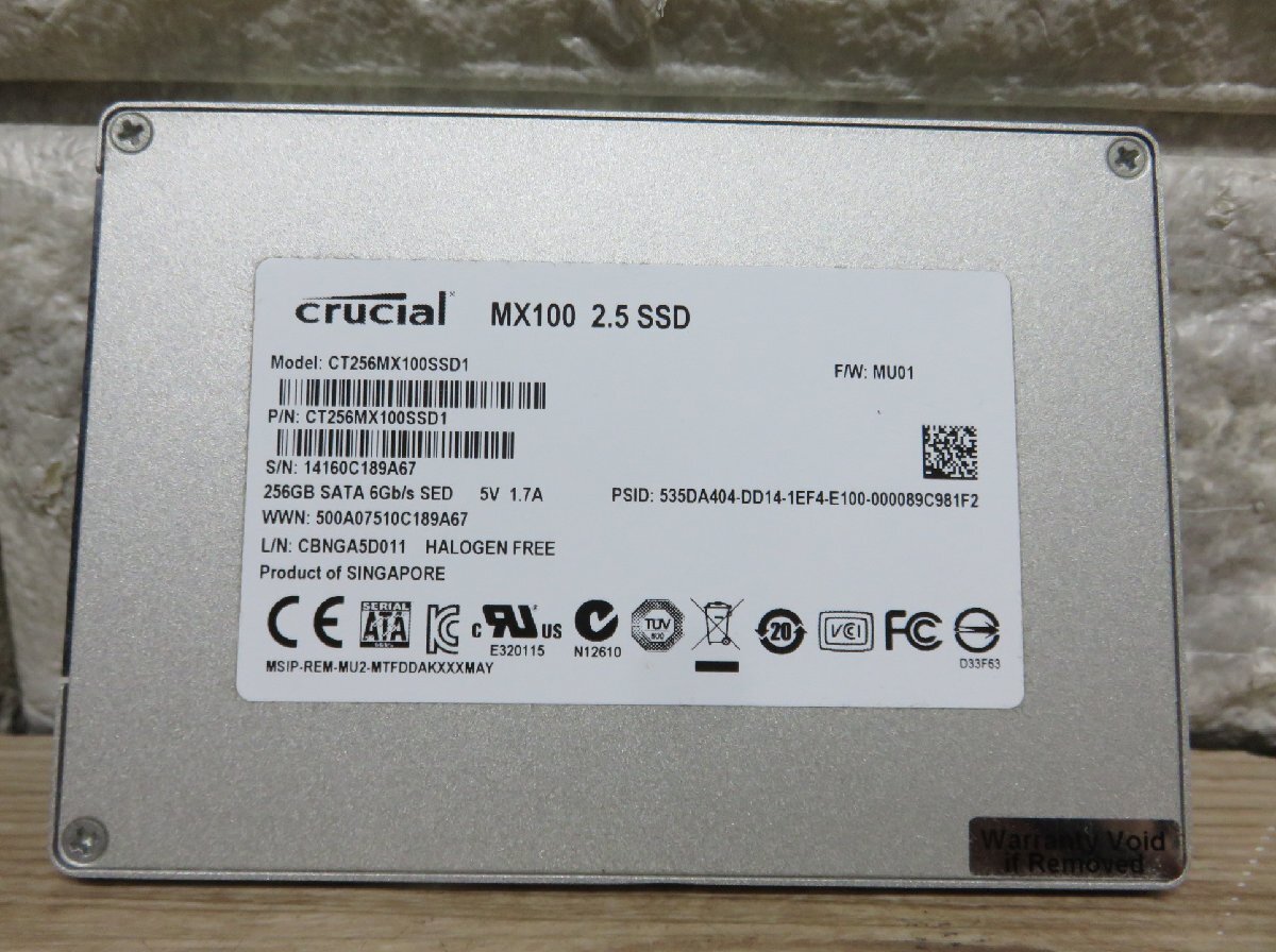 Yahoo!オークション - ≪中古品≫Crucial SSD 250G + 256G 2種[t25051...