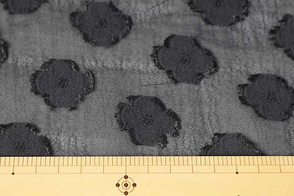 Yahoo!オークション - ポリエステルコットンカットジャガード花柄 黒...