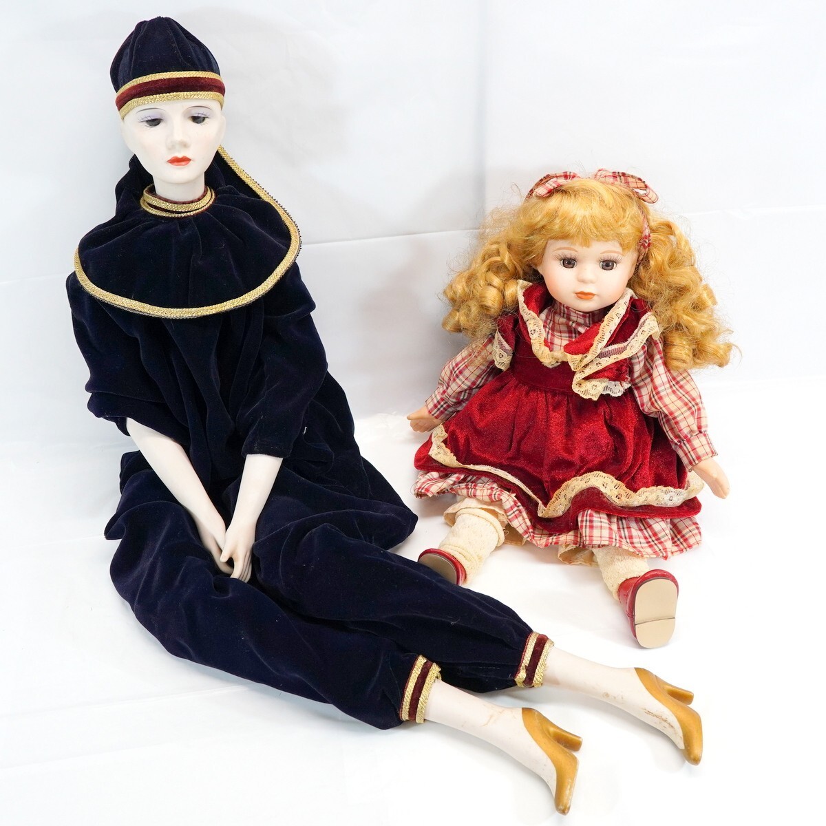 Yahoo!オークション - 1円スタート ビスクドール 2点 ピエロ 約H70cm