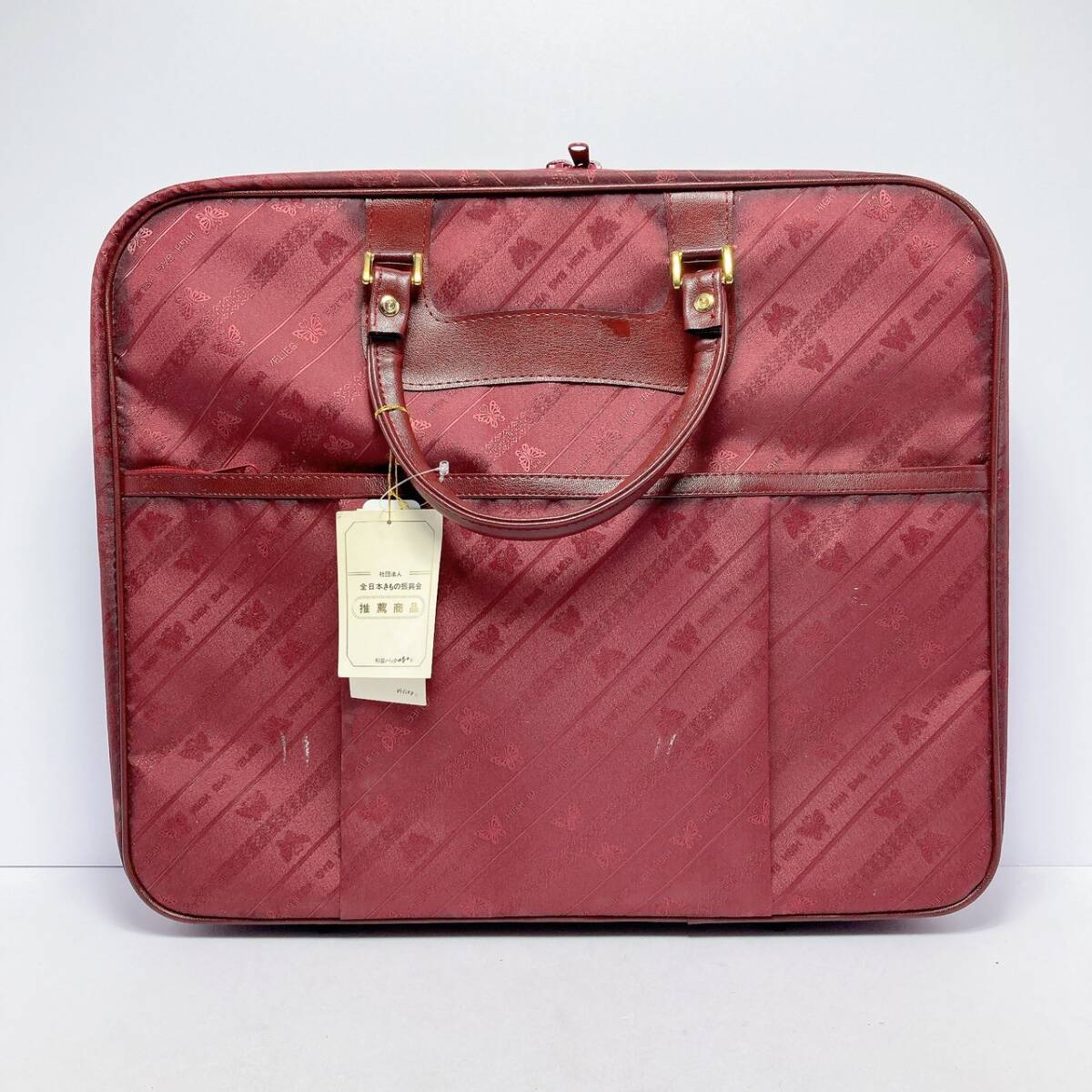 Yahoo!オークション - Y420 着物バッグ スーツケース タグ付 赤 レッド...