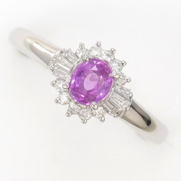 Yahoo!オークション - PT850 リング 指輪 10号 ピンクサファイア 0.39 ...