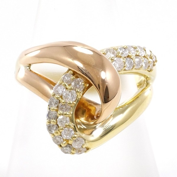 Yahoo!オークション - K18YGPG リング 指輪 12号 ダイヤ 0.56 カード鑑...