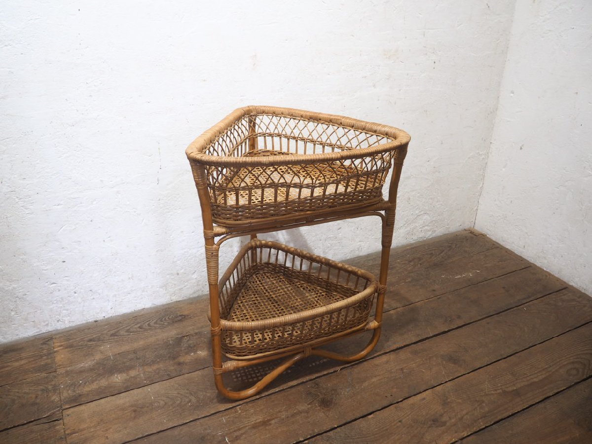 Yahoo!オークション - タU0796 H70cm ヴィンテージ 可愛い籐のレトロな...