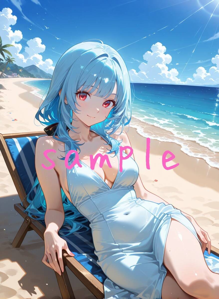 Yahoo!オークション - a7801【限定1点物】 A4ポスター 美女 清楚 イラ...