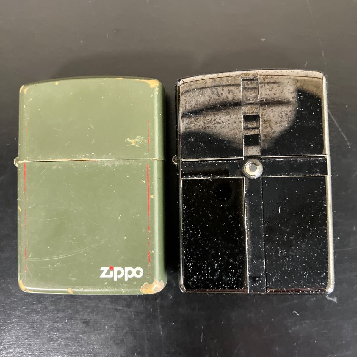 Yahoo!オークション - ZIPPO 5個まとめて シルバー ブラック ワンポイ...