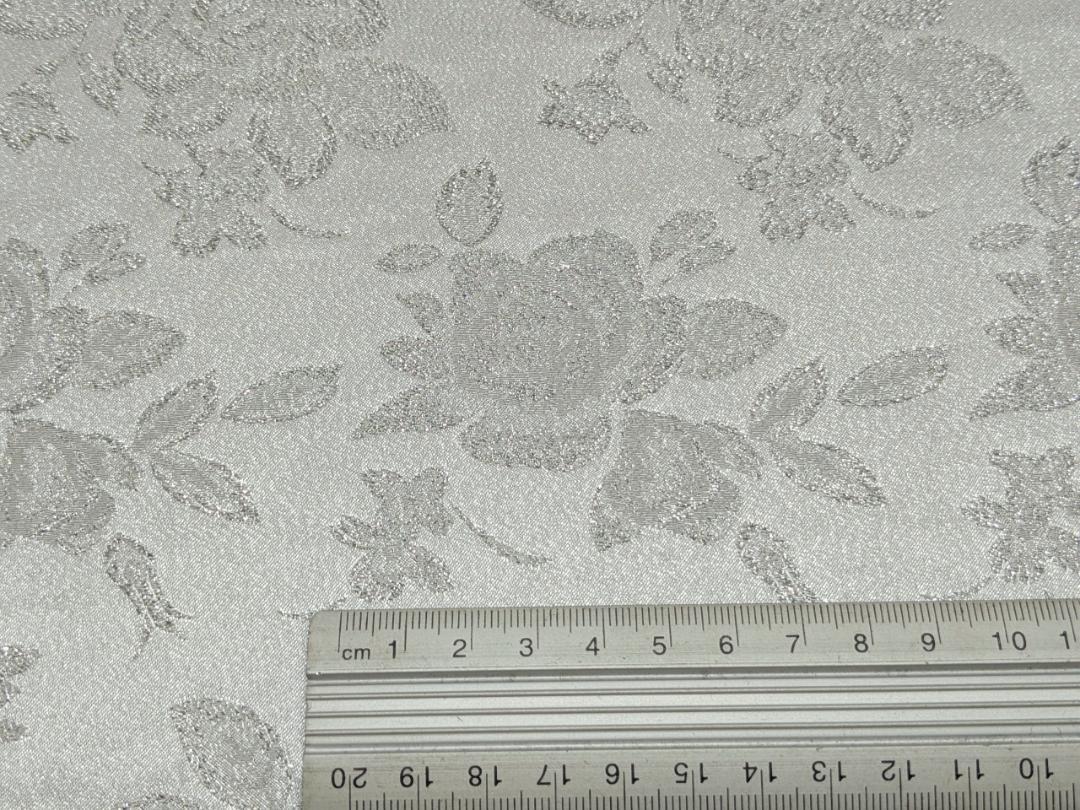 Yahoo!オークション - シルバーラメ薔薇柄ジャガード（P下シルバー）No...