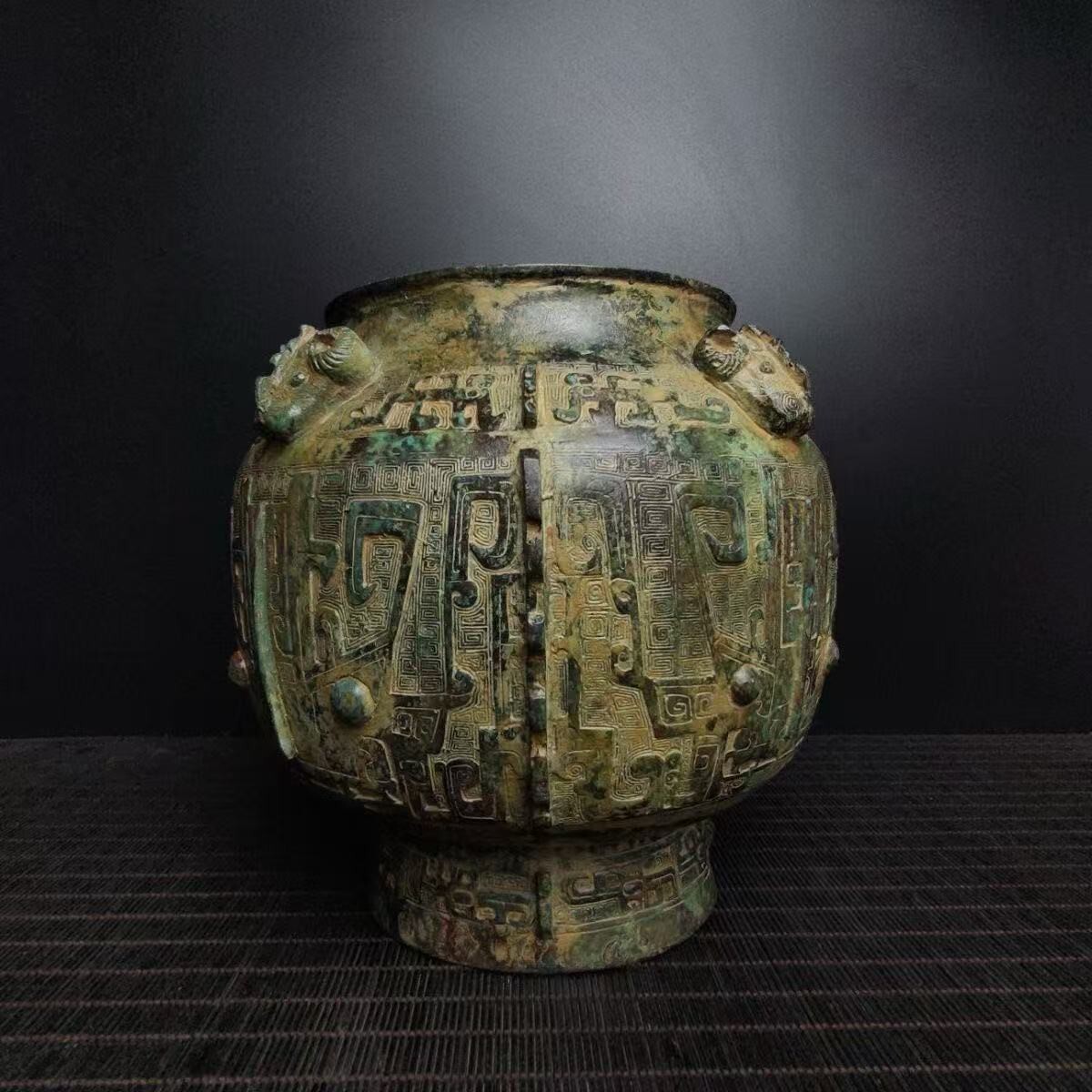 Yahoo!オークション - y49【珍寳斎】旧家収蔵 商周 青銅 四羊盥 置物 ...