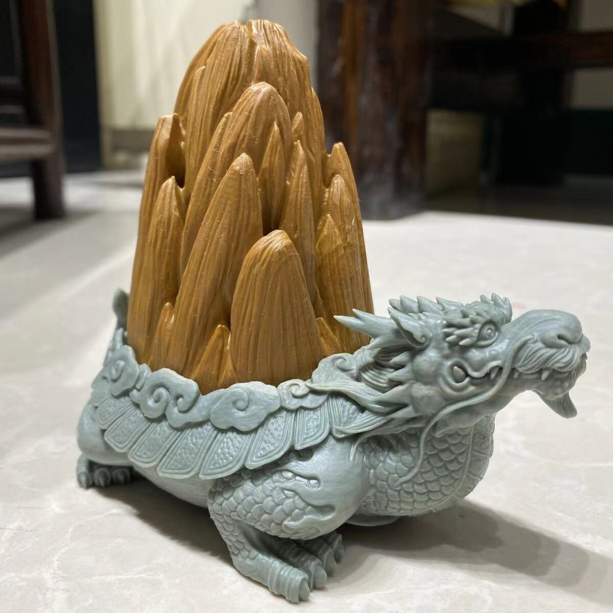 Yahoo!オークション - w155旧家収蔵 中国古玩 純天然 松花 玉竜 亀茶 ...