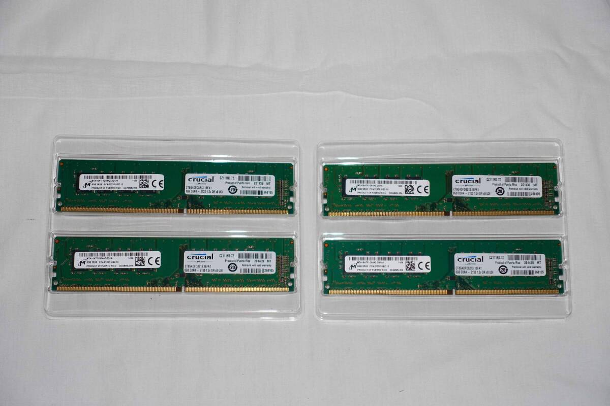 Yahoo!オークション - crusial DDR4 32GB (CT4K8G4DFD8213) 8GB x 4 ①