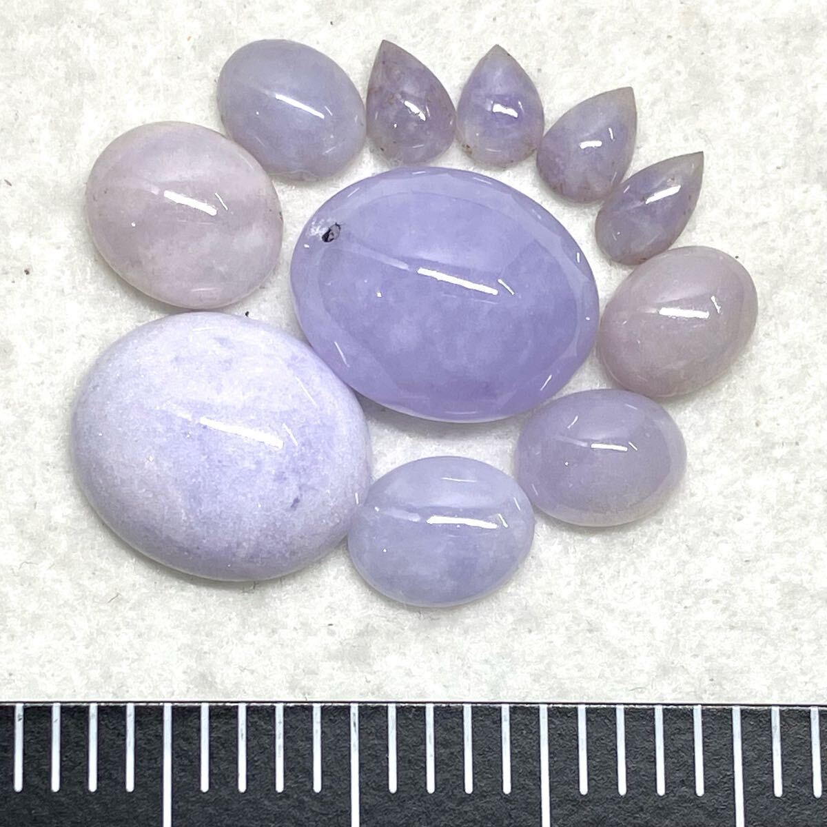 Yahoo!オークション - 1円〜 [天然ラベンダー本翡翠おまとめ50.5ct]j...