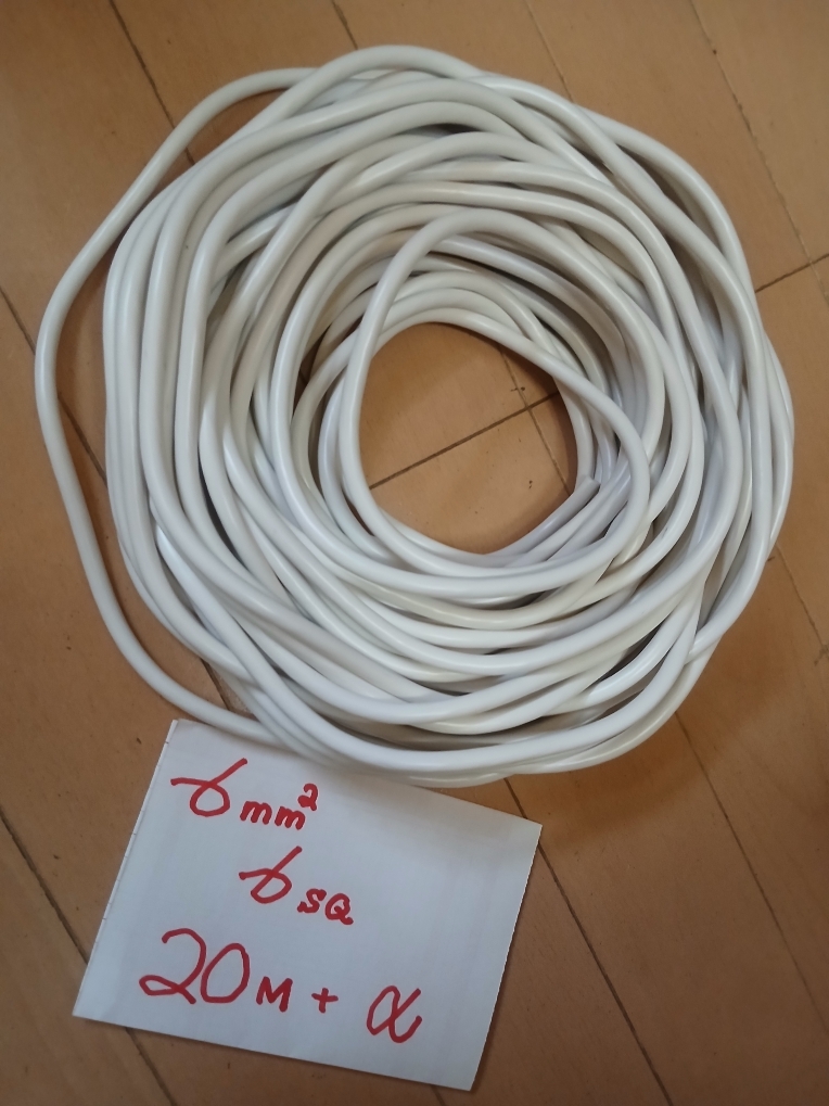 Yahoo!オークション - 6sq 6mm2 10AWG 20.0m+α(22mほど) 白 バッテリ...