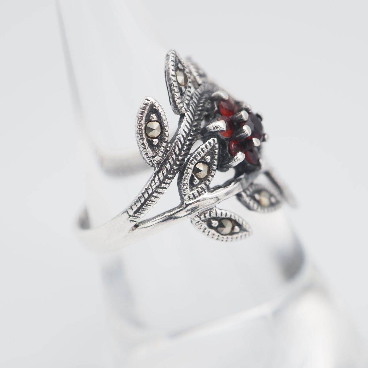 Yahoo!オークション - J609 ガーネット 925刻印 リング マーカサイト ...