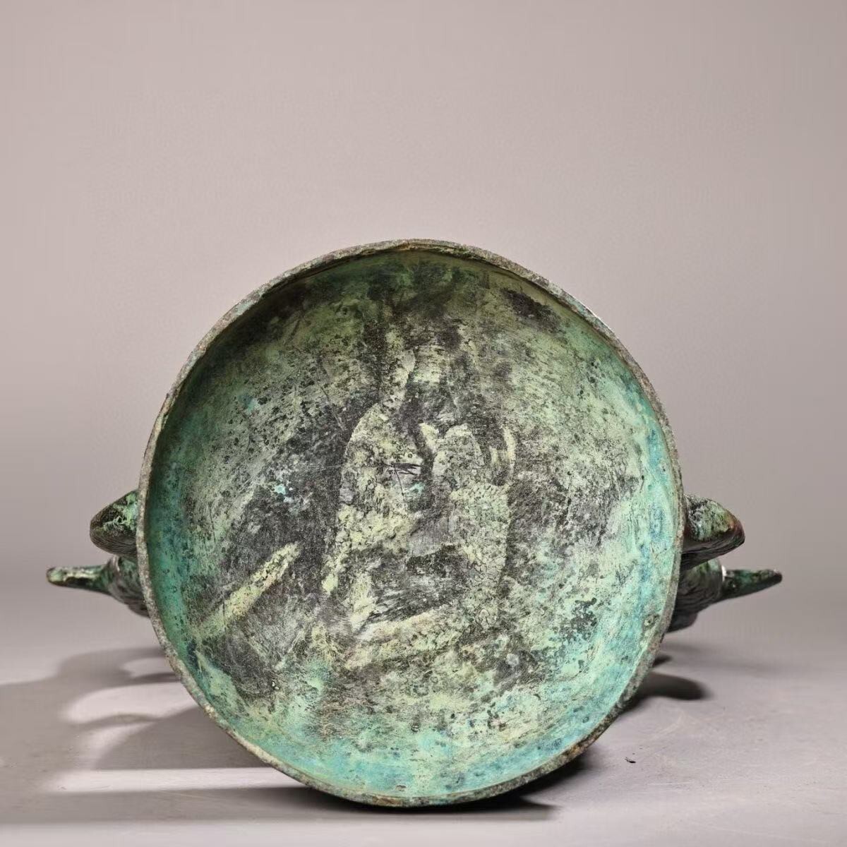 Yahoo!オークション - C155 旧家収蔵 中国古玩 青銅器 双龍掛鐘