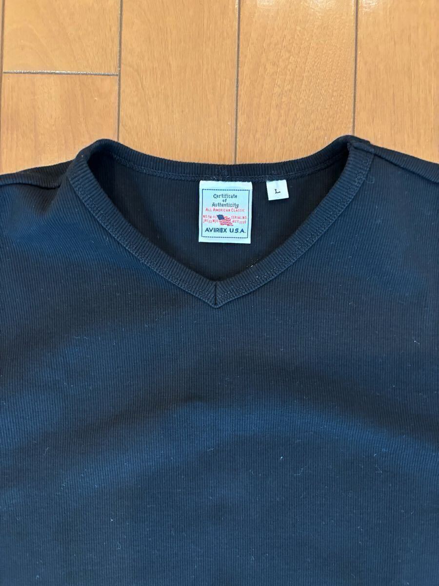 Yahoo!オークション - AVIREX Vネック Lサイズ ブラック