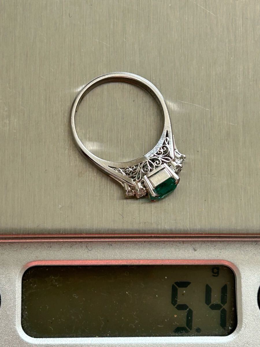 Yahoo!オークション - エメラルドカット 1.14ct エメラルドと 0.14ct ...