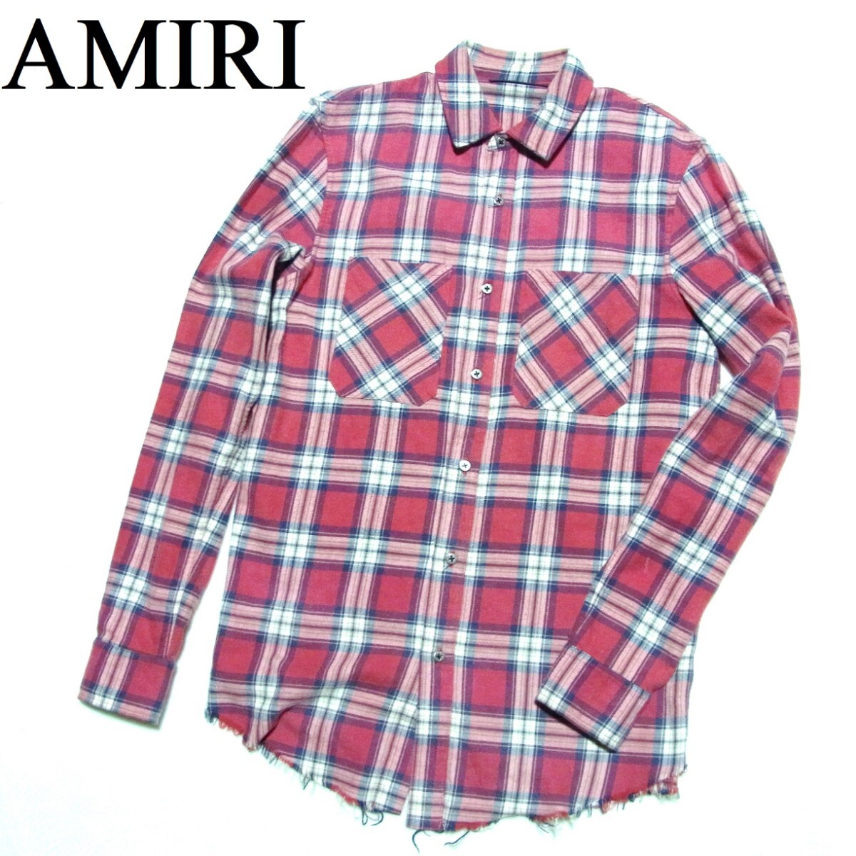 Yahoo!オークション - AMIRI アミリ 裾カットオフ チェック フランネル...