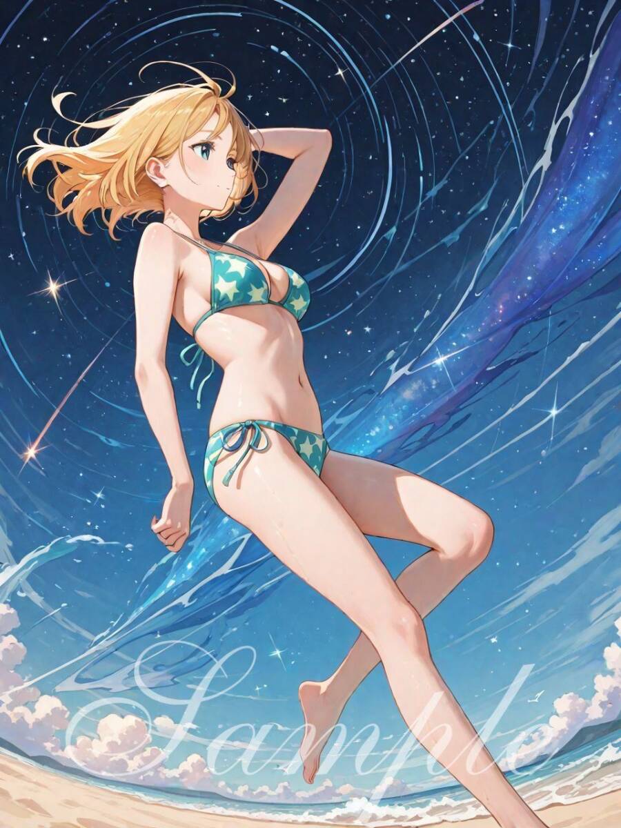 Yahoo!オークション - オリジナル 1点物 【高画質】 水着 A4 アート ...