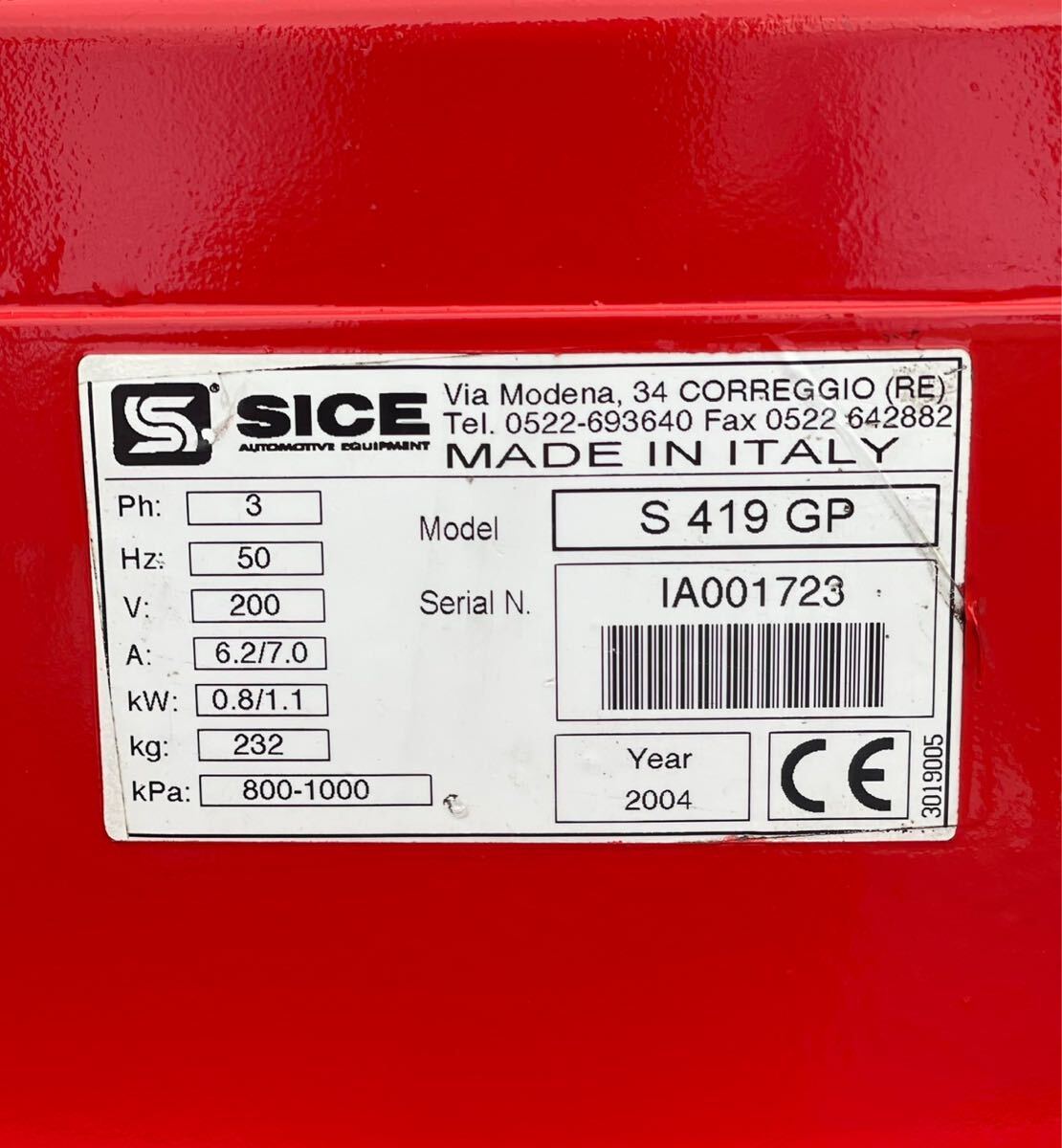 Yahoo!オークション - SICE タイヤチェンジャー S419GP 200V 3相 サポ...