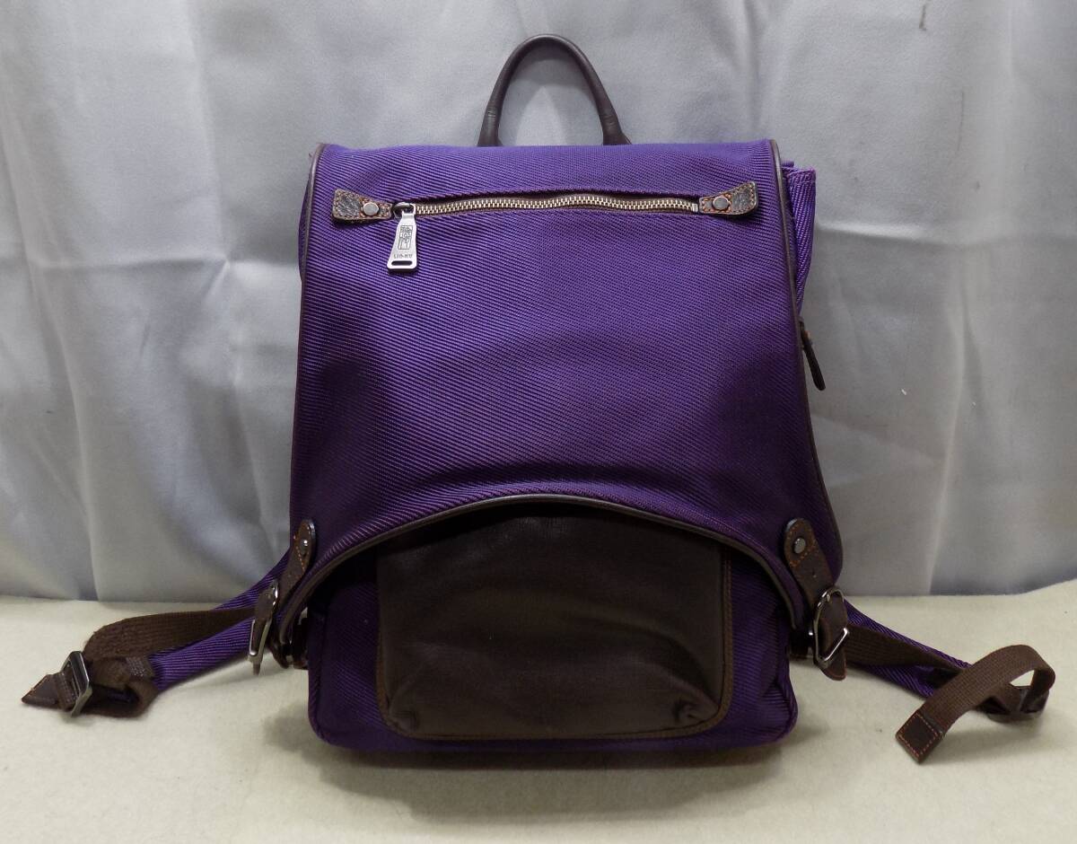 Yahoo!オークション - Lin-ku 輪怐 リンク 紫×焦げ茶 リュックサック...