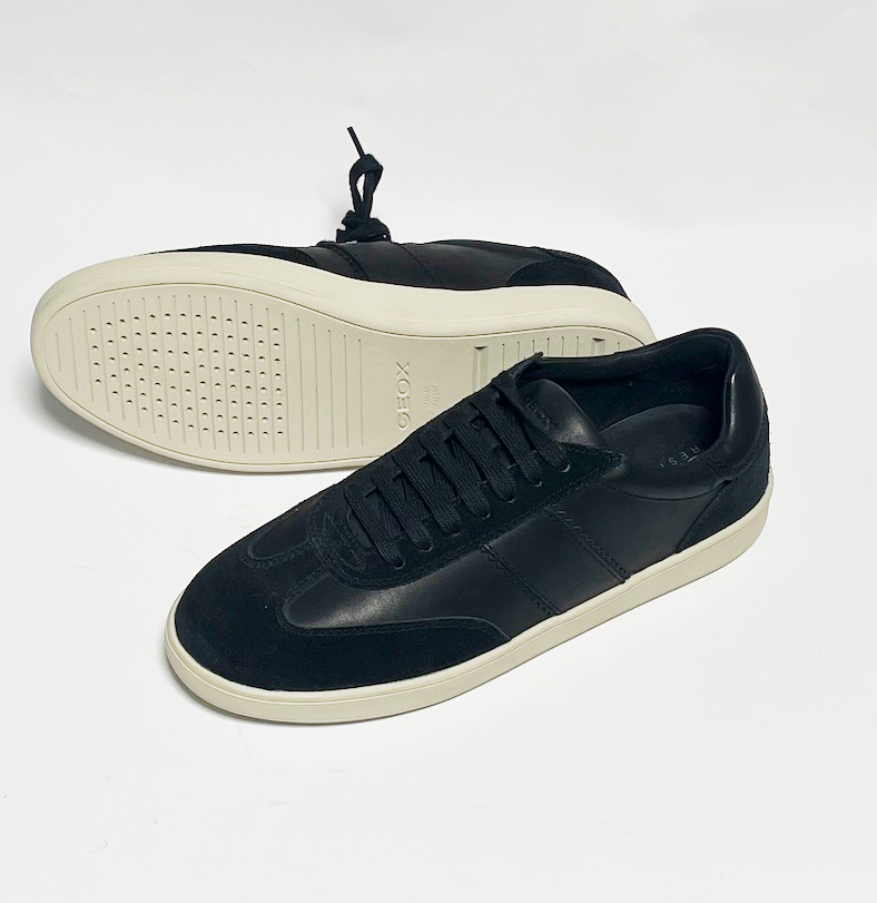 Yahoo!オークション - 未使用／GEOX／26cm／EU41／レザースニーカー／0...