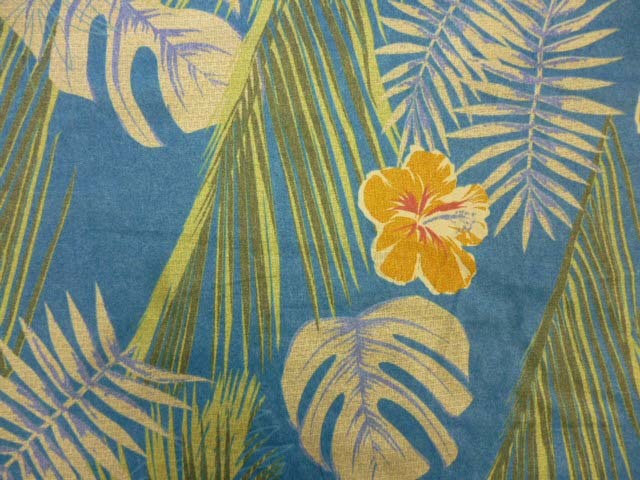 Yahoo!オークション - 即決 3195・綿ローンPT・アロハ柄・ブルー