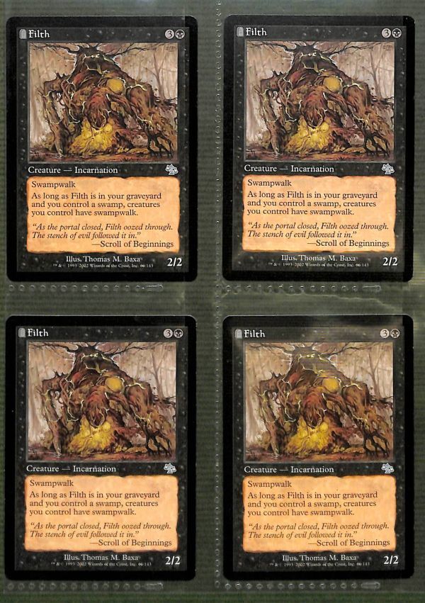 Yahoo!オークション - MTG 4枚セット 《不浄 Filth 》英語版