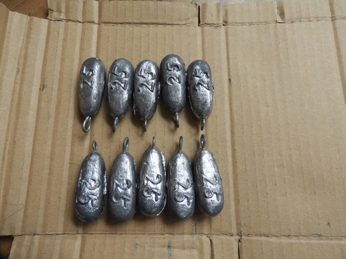 Yahoo!オークション - 投げ釣りオモリ 25号（手作り再生品）10個 （94g...