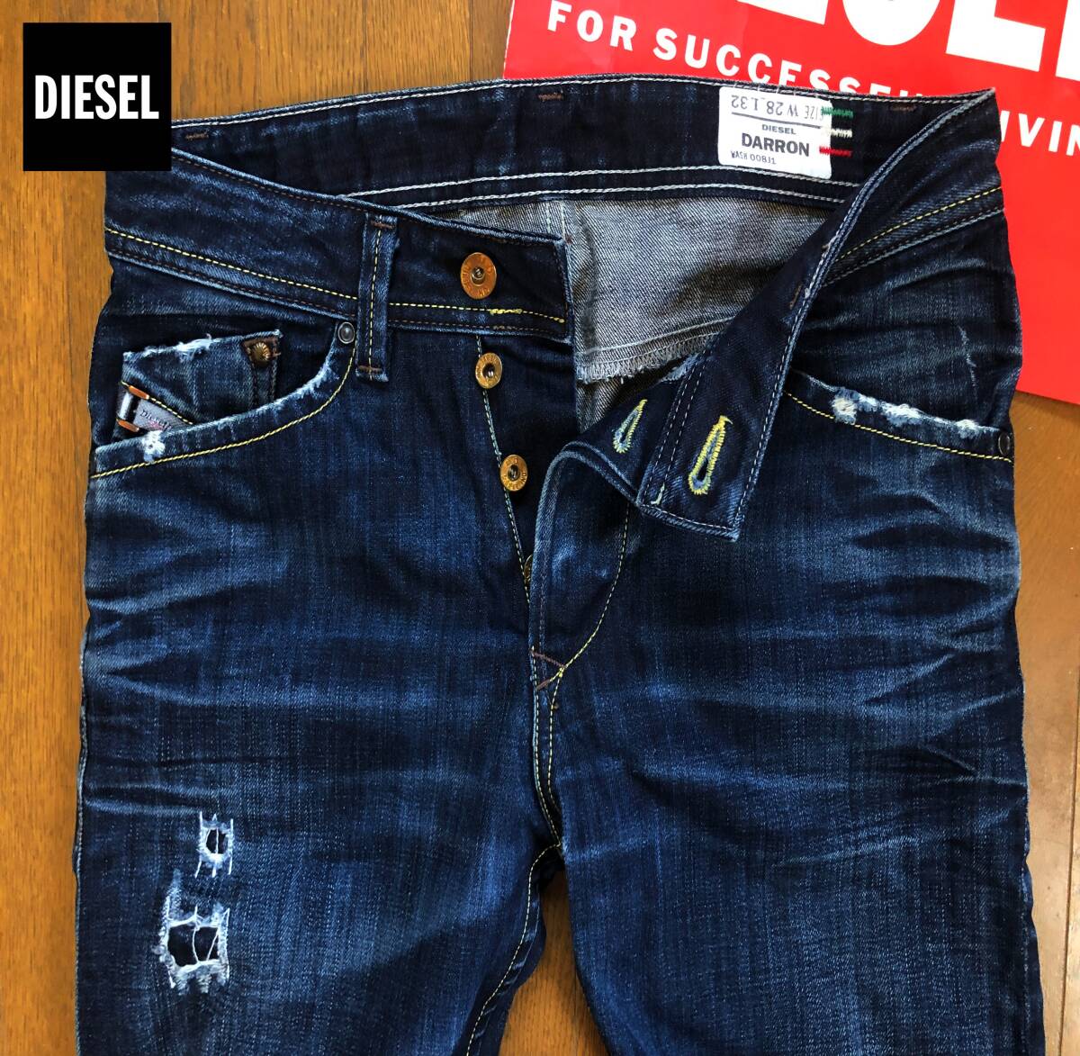 W80 綺麗 DIESEL ディーゼル DARRON イタリー製 ハードダメージ インディゴ デニムパンツ メンズ 即納 55dsl y2k 1312(W28以下)｜売買されたオークション情報 ...