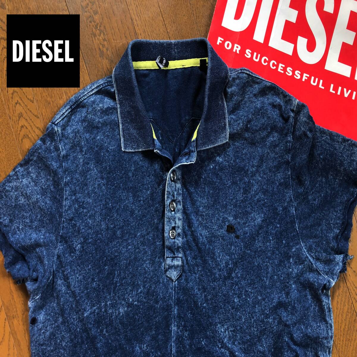 サイズL 高級 DIESEL ディーゼル 切りっぱなし インディゴ ブルー 藍染 ポロシャツ TEE Tシャツ 即納 55dsl y2k 1287(半袖シャツ)｜売買されたオークション情報 ...